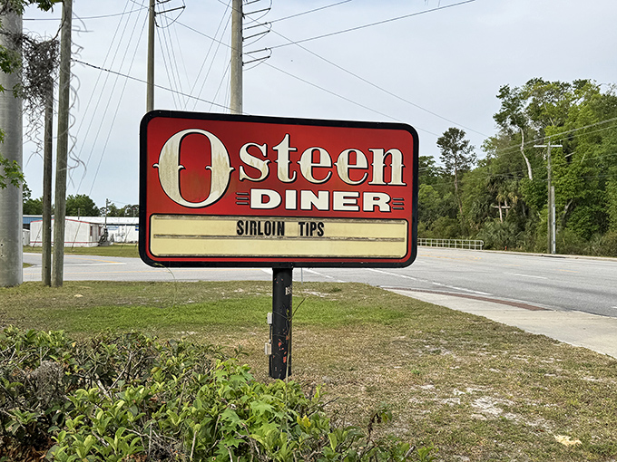 The roadside sign stands as a beacon of hope for hungry travelers&mdash;a promise of sirloin tips and other delights just waiting to be discovered.