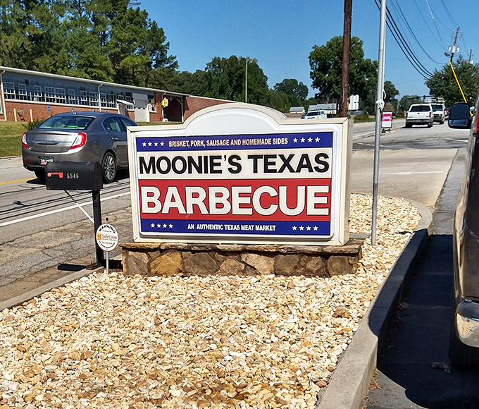 The sign promises "authentic Texas meat market" &ndash; a bold claim in Georgia that's backed up by every smoke-infused bite inside.