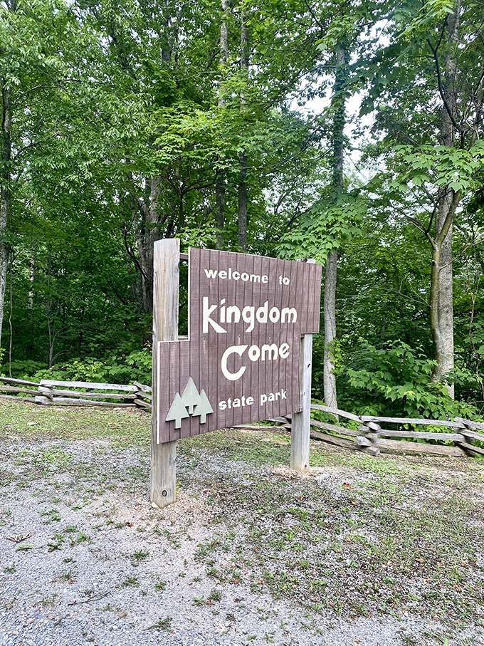 The gateway to wonder. This unassuming sign marks the threshold between ordinary life and extraordinary natural beauty.