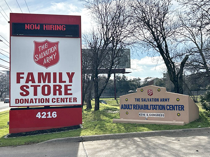 The sign outside reminds you this isn't just shopping &ndash; it's shopping with a purpose for the community.
