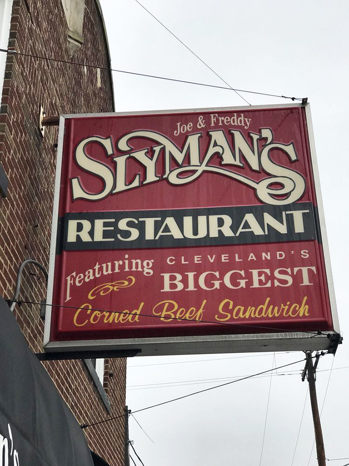 The sign that launched a thousand cravings, proudly announcing what locals already know: this is sandwich royalty.