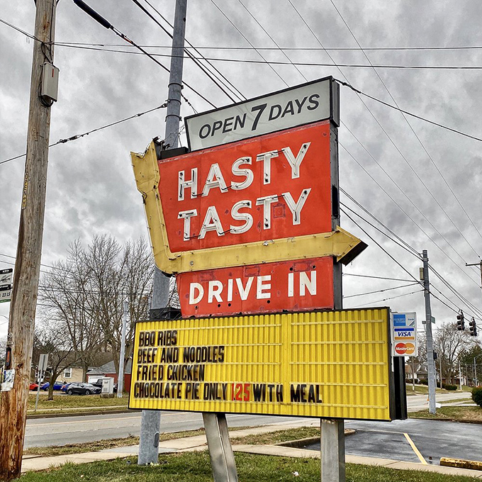 A sign that's weathered decades of Ohio seasons. Not fancy, not trendy&mdash;just an honest promise of good food that's kept generations coming back.