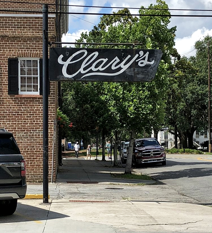 The Clary's sign hangs like a promise of good things to come. In a world of uncertainty, this means breakfast certainty.