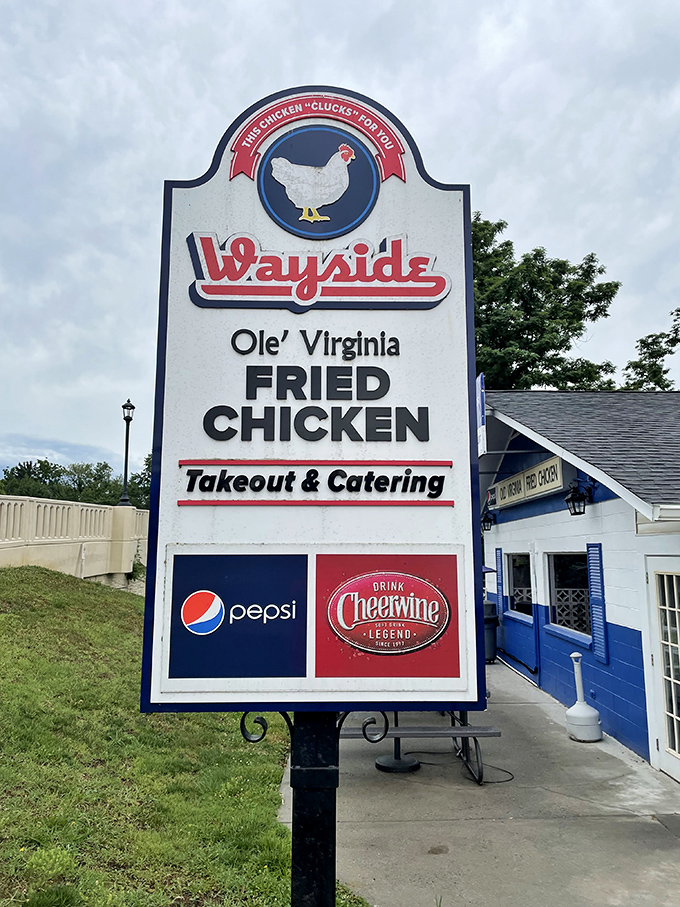 The sign says it all: "Ole' Virginia Fried Chicken" isn't just a description&mdash;it's a heritage, a tradition, and your next meal all in one.