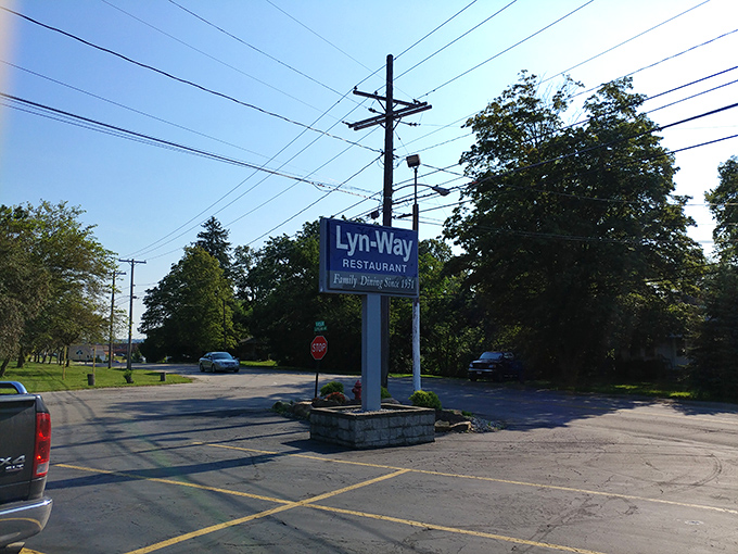 The roadside sign that locals use as a beacon of hope when hunger strikes. "Family Dining Since 19&mdash;" means they've had plenty of time to perfect those recipes.