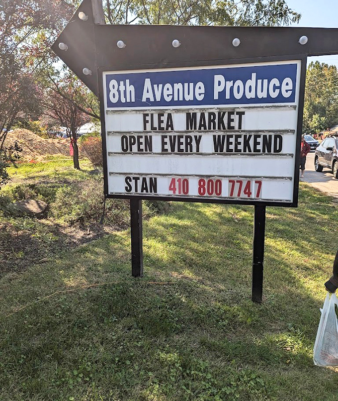 The beacon for bargain hunters. This unassuming sign marks the entrance to a weekend wonderland of deals that keeps Marylanders coming back.