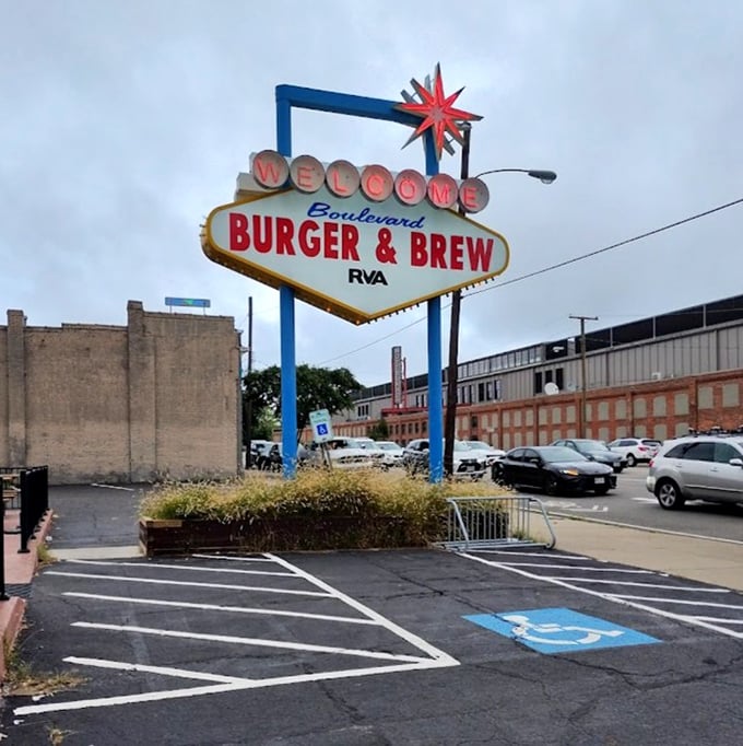 That sign isn't just advertising—it's a landmark, a beacon, a North Star for hungry travelers in Richmond's burger universe.