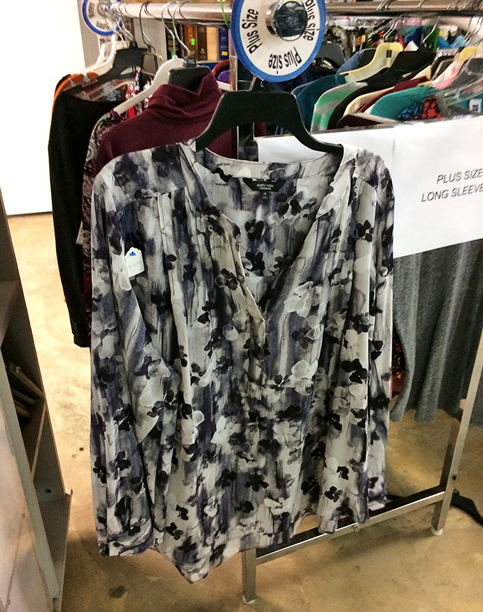 Designer finds hiding in plain sight! This Simply Vera Wang blouse whispers "I'm worth ten times the price tag" to those with a keen eye.
