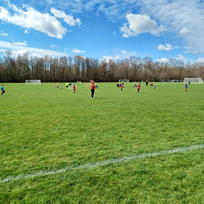 Weekend warriors and future soccer stars share this expansive green field under Pennsylvania skies that seem to stretch forever.