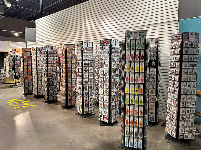 Souvenir racks spin with possibilities, each keychain and magnet promising to transform your junk drawer into a treasure chest of memories.