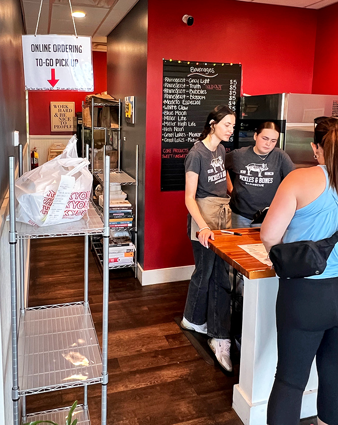 The ordering counter&mdash;where barbecue dreams begin and diet plans temporarily end. Those staff shirts say "we take meat seriously."