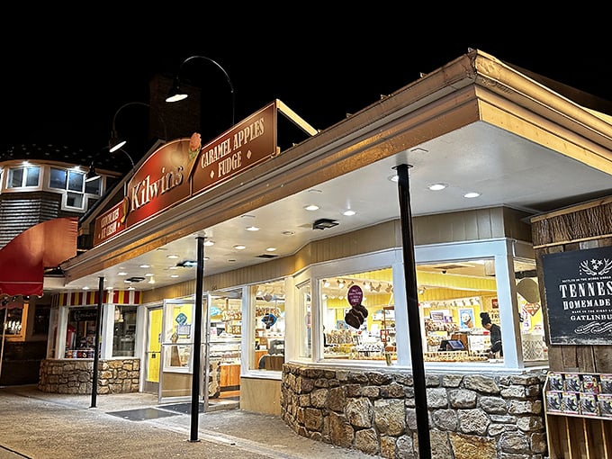 Kilwins after dark &ndash; when the night air fills with possibility and the glow from within promises that vacation calories don't count.