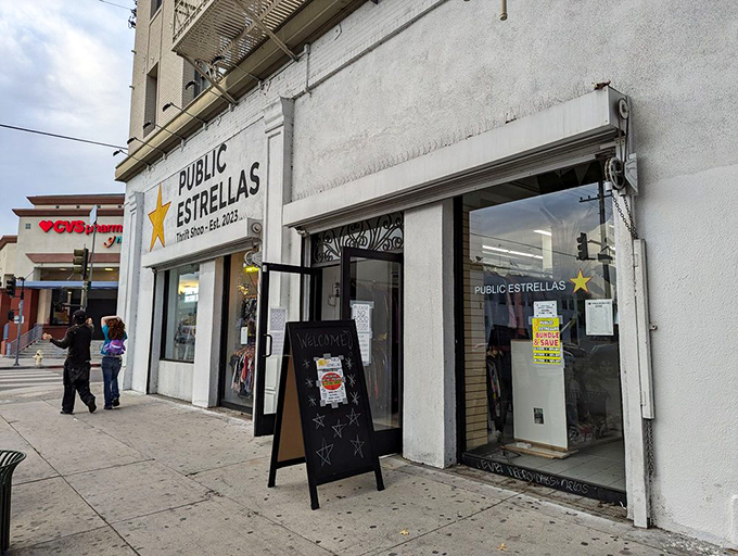 The storefront that doesn't need neon flash&mdash;just a simple promise of treasures hiding inside those walls.