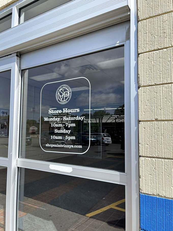 Store hours posted clearly&mdash;because treasure hunting requires proper planning when the bounty is this good and the prices this reasonable.