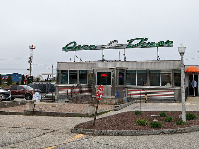 Rain or shine, that iconic sign beckons hungry travelers with the promise of comfort food that transcends weather forecasts.