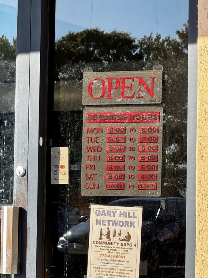 These hours are worth memorizing like your childhood phone number. The "CLOSED" on Sunday is the universe telling you to plan ahead.