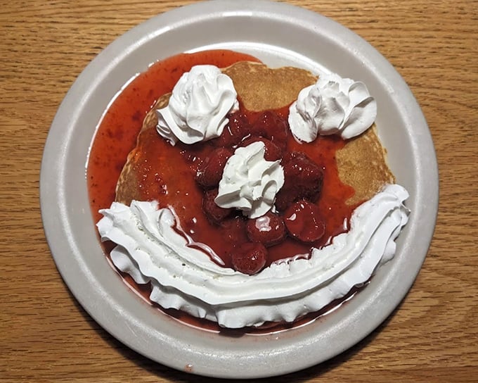 These strawberry pancakes aren't just breakfast&mdash;they're an edible hug that makes you wonder why we ever invented alarm clocks.