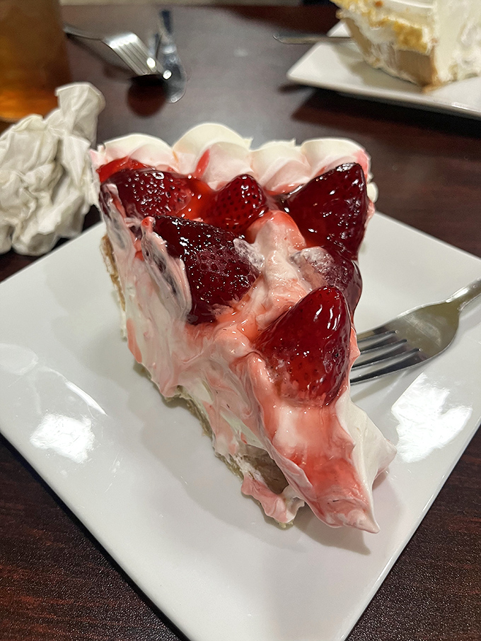 The grand finale: strawberry cream pie with berries so vibrant they practically leap off the plate&mdash;worth saving room for, no matter how full you are.