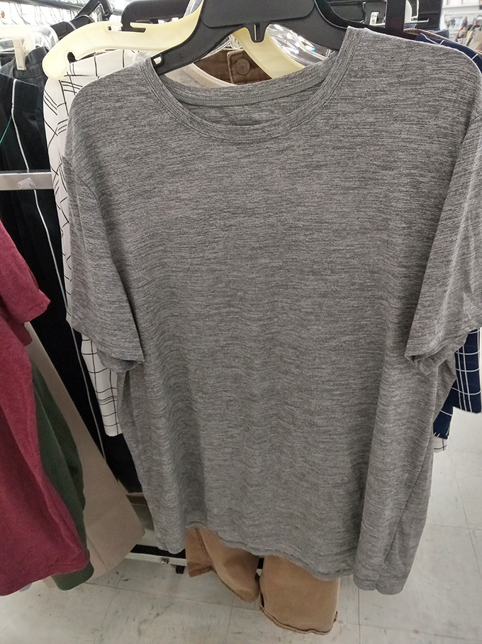 The humble gray t-shirt&mdash;fashion's equivalent of a blank canvas&mdash;waiting for someone to pair it with vintage jeans and ironic confidence.