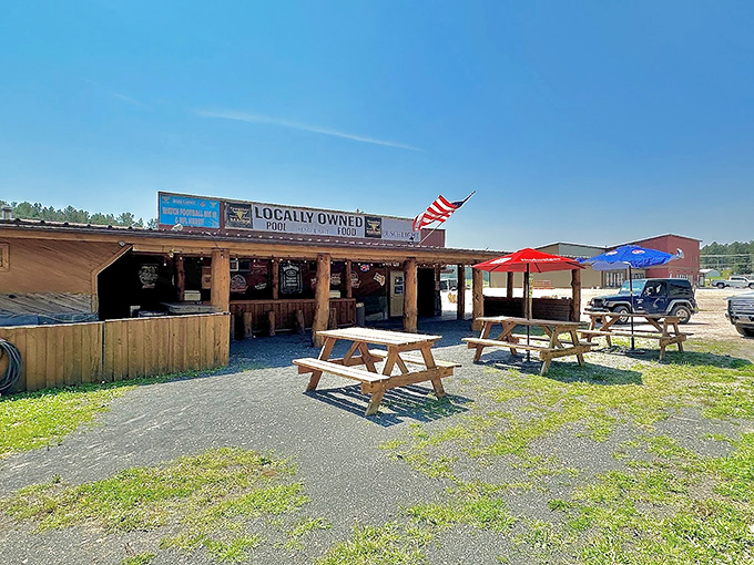Nothing says "authentic Black Hills experience" like wooden picnic tables and American flags. This local watering hole promises cold drinks and warm conversations.