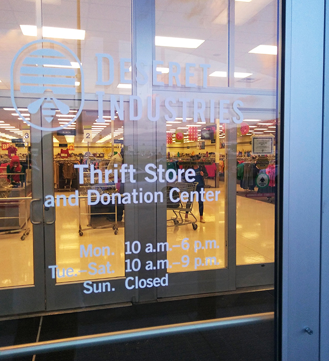 The welcoming entrance announces operating hours like a promise &ndash; six days a week to hunt for bargains that make both your home and conscience feel good.