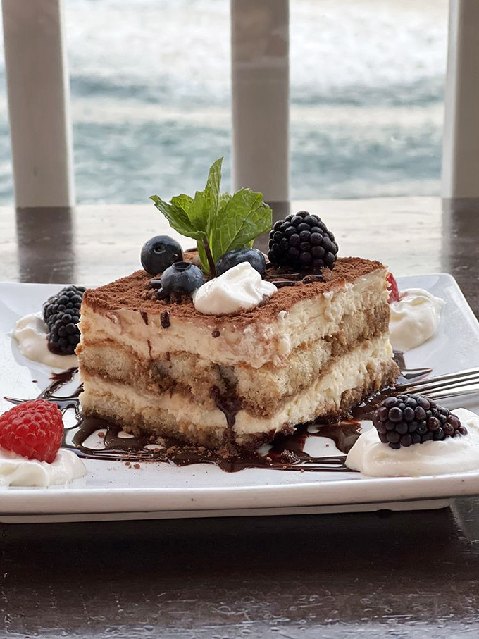 Tiramisu with the ocean as backdrop&mdash;proof that dessert with a view activates taste buds you didn't even know you had.