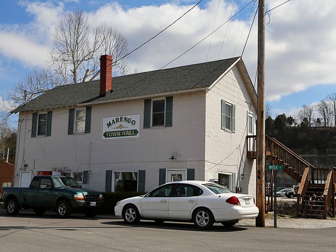 Town Hall operates from this modest building, because governing 800 people doesn't require marble columns and fountains.
