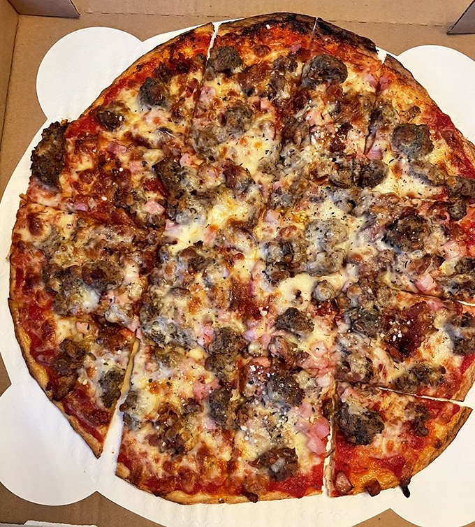 Behold the mighty Turbo Meater &ndash; a protein festival where sausage, pepperoni, and ham gather for the most delicious reunion imaginable.