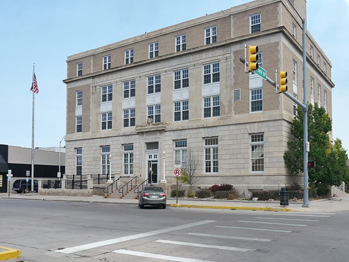 This stately government building anchors downtown with the architectural confidence of a time when public buildings were designed to inspire, not just function.