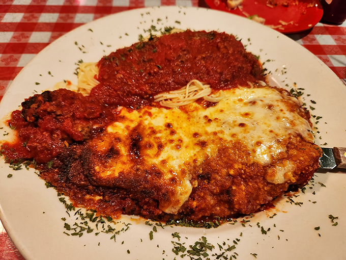 Veal Parmigiana that doesn't need a fancy Italian accent&mdash;just a fork, a healthy appetite, and a moment of silence.
