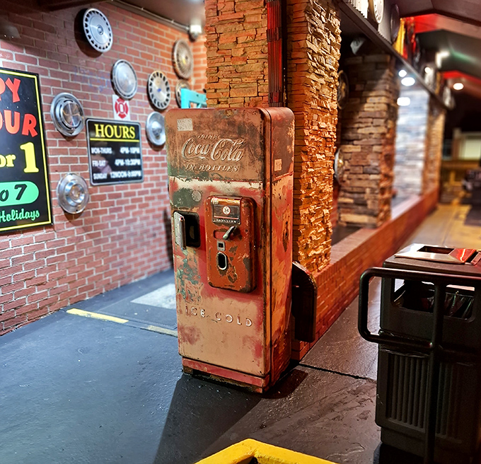 That vintage Coca-Cola machine isn't just decoration—it's a time machine to when simple pleasures and ice-cold sodas were all you needed.