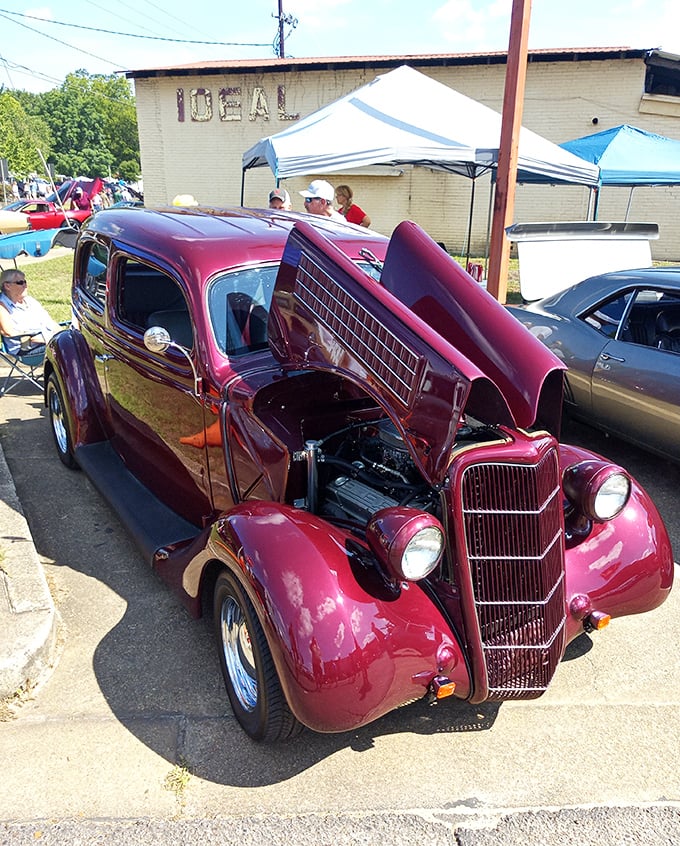 Classic car shows bring enthusiasts together, where conversations flow as smoothly as these vintage engines once did.