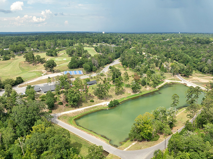 This serene pond surrounded by rolling green space showcases Monroeville's natural beauty, where fishing doesn't require an expensive license. 