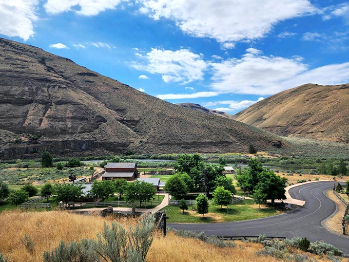 A bird's-eye view reveals the perfect harmony between human touches and wild landscape&mdash;civilization taking just a small, respectful bow. 