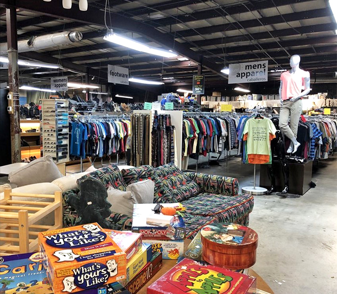 The well-organized clothing department makes finding your size a breeze, unlike that "everything in a pile" thrift store experience we've all endured.