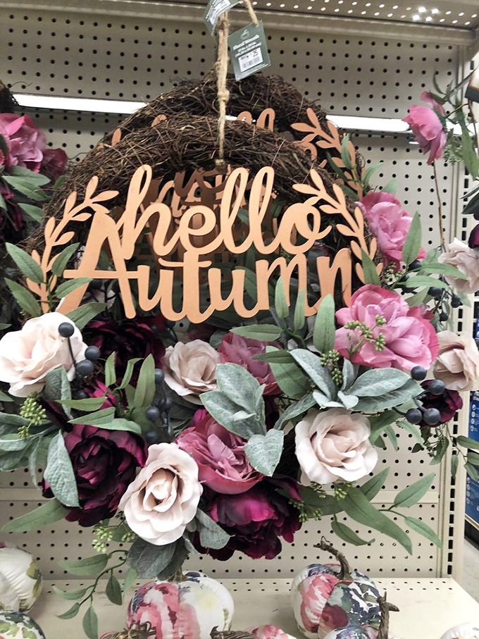 The seasonal wreath section: where "I'll just look" becomes "my front door has a different personality for each month of the year."