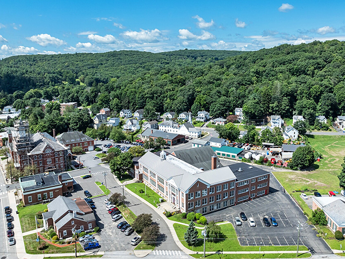 From above, Thomaston reveals its perfect nestling among Connecticut's rolling green hills&mdash;like a town that found its forever spot and decided to stay awhile. 