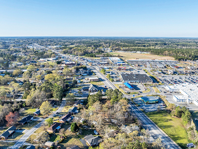 From above, Newberry spreads out like a patchwork quilt of neighborhoods, parks, and pure Southern contentment.
