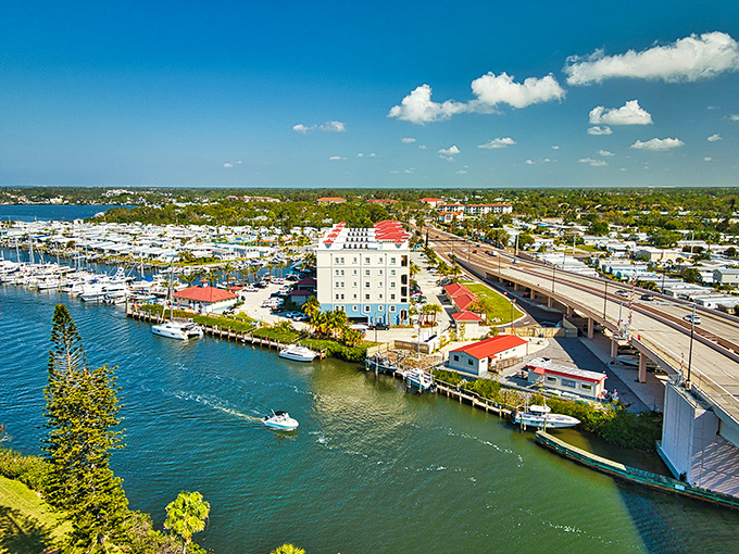 This aerial view reveals Venice's perfect marriage of waterways, marinas, and bridges&mdash;a coastal tapestry that's even more impressive from above.