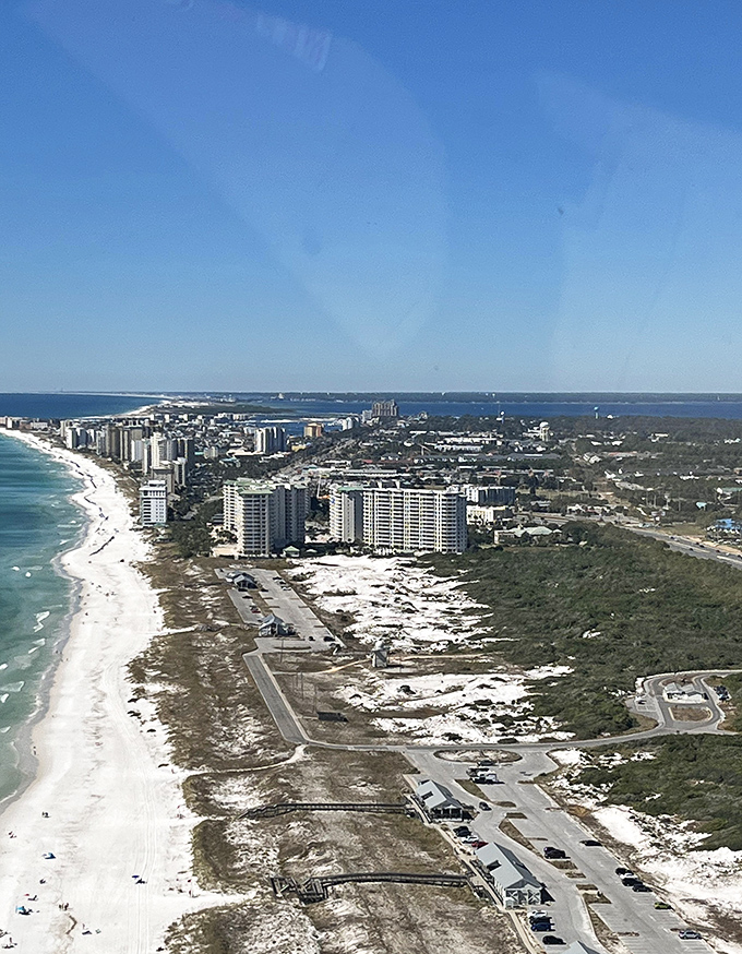 The aerial view that explains why everyone's fighting for reservations. A slice of preserved paradise surrounded by civilization.