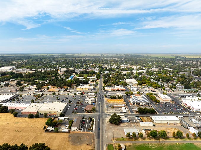 From above, Gridley reveals its perfect balance &ndash; close enough to everything you need, far enough from everything you don't.