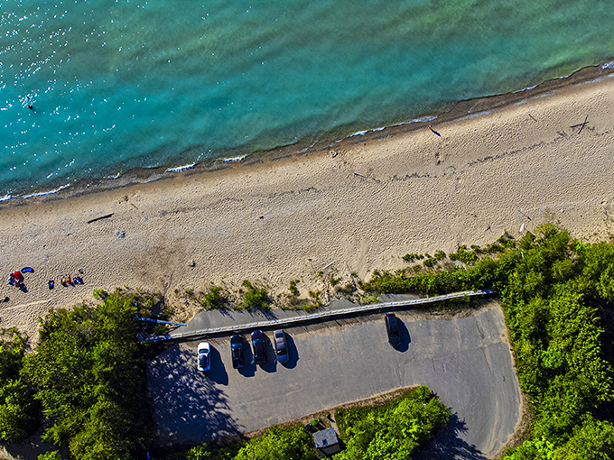 From above, the truth reveals itself: we're just temporary visitors to this timeless meeting of land and water.