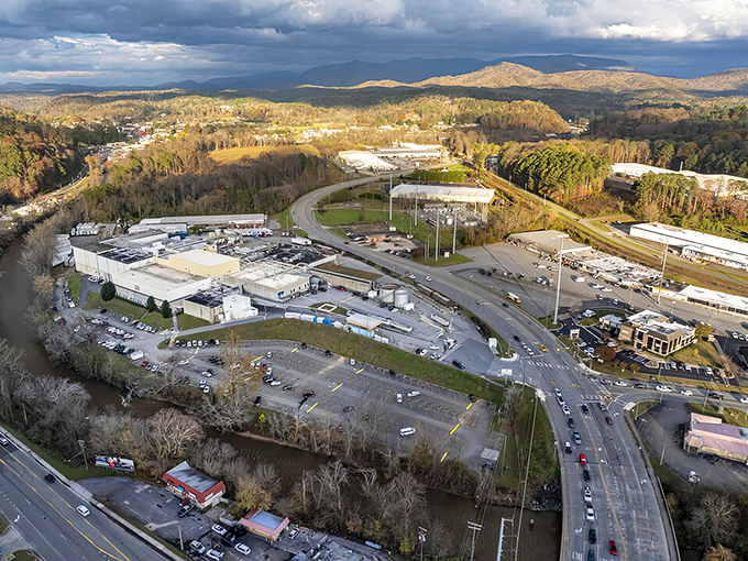 From above, Ellijay reveals its perfect positioning between civilization and wilderness&mdash;like nature and convenience decided to become neighbors.
