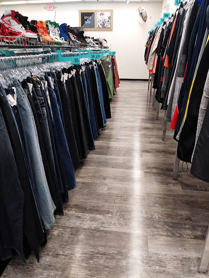 Denim alley &ndash; where finding your perfect pair becomes a spiritual experience in the church of sustainable fashion.