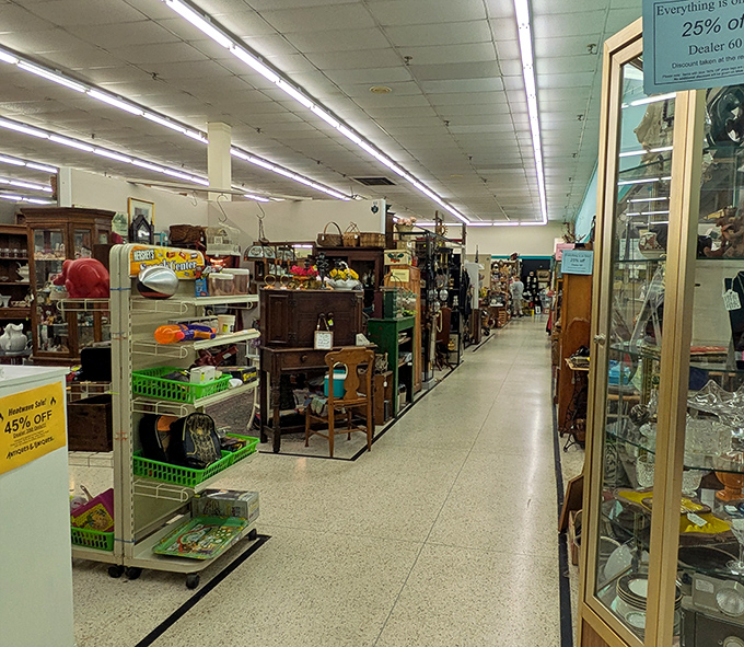 The long aisle stretches before you like the yellow brick road of antiquing&mdash;each booth a different land of possibility.