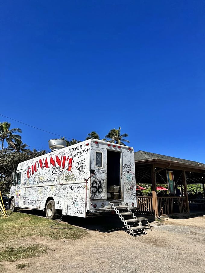 The back door to flavor town. Giovanni's mobile kitchen may look humble, but it's produced more food memories than establishments with Michelin stars.