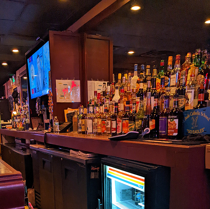 A bar stocked for every celebration, from "I survived Monday" to "It's Friday!" The perfect place to wash down that barbecue with your beverage of choice.