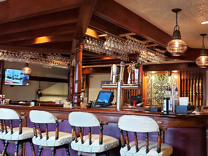 The bar area beckons with the promise of maritime cocktails and conversation – a captain's quarters where everyone gets to wear the metaphorical hat.