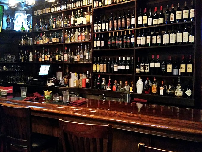 A bar stocked for serious enjoyment. Whatever your spirit of choice, they've anticipated your thirst with impressive thoroughness.