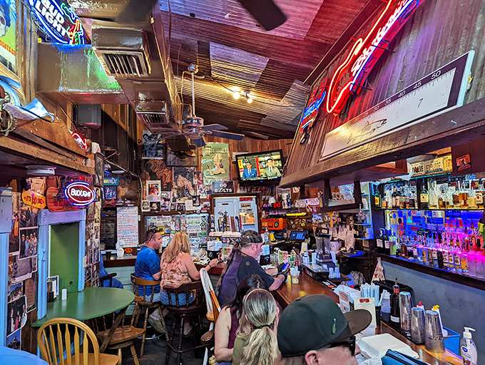 The bar area is a museum of memories&mdash;every inch covered with memorabilia, creating the perfect backdrop for cold drinks and warm conversations.
